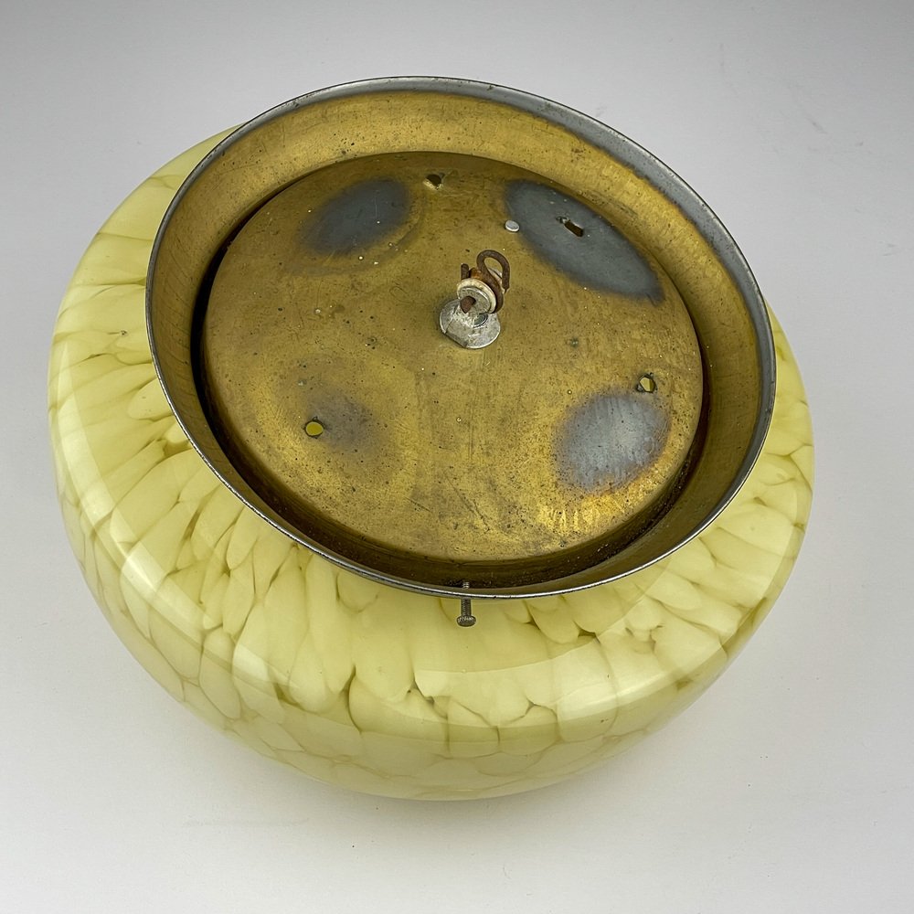 Art Deco Yellow Glass Ceiling Lamp, 1950s for sale at Pamono