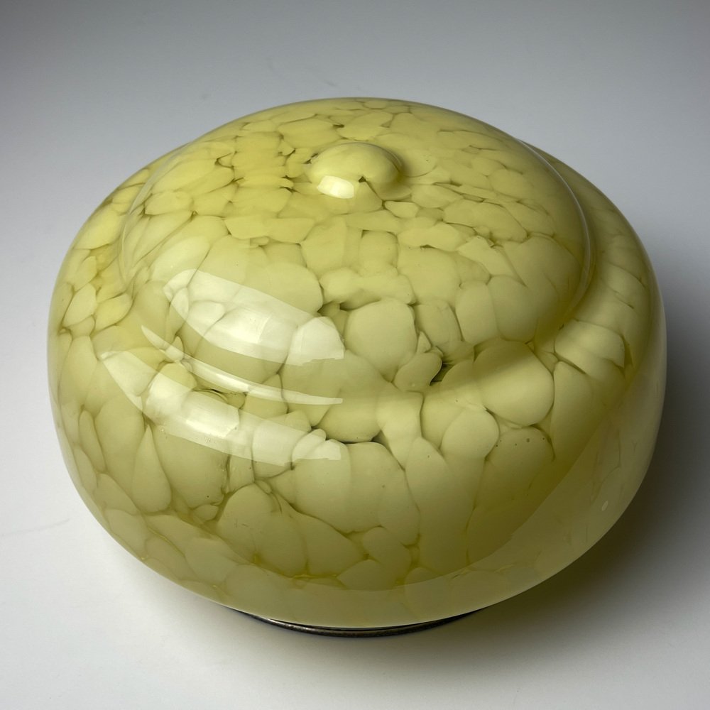 Art Deco Yellow Glass Ceiling Lamp, 1950s for sale at Pamono