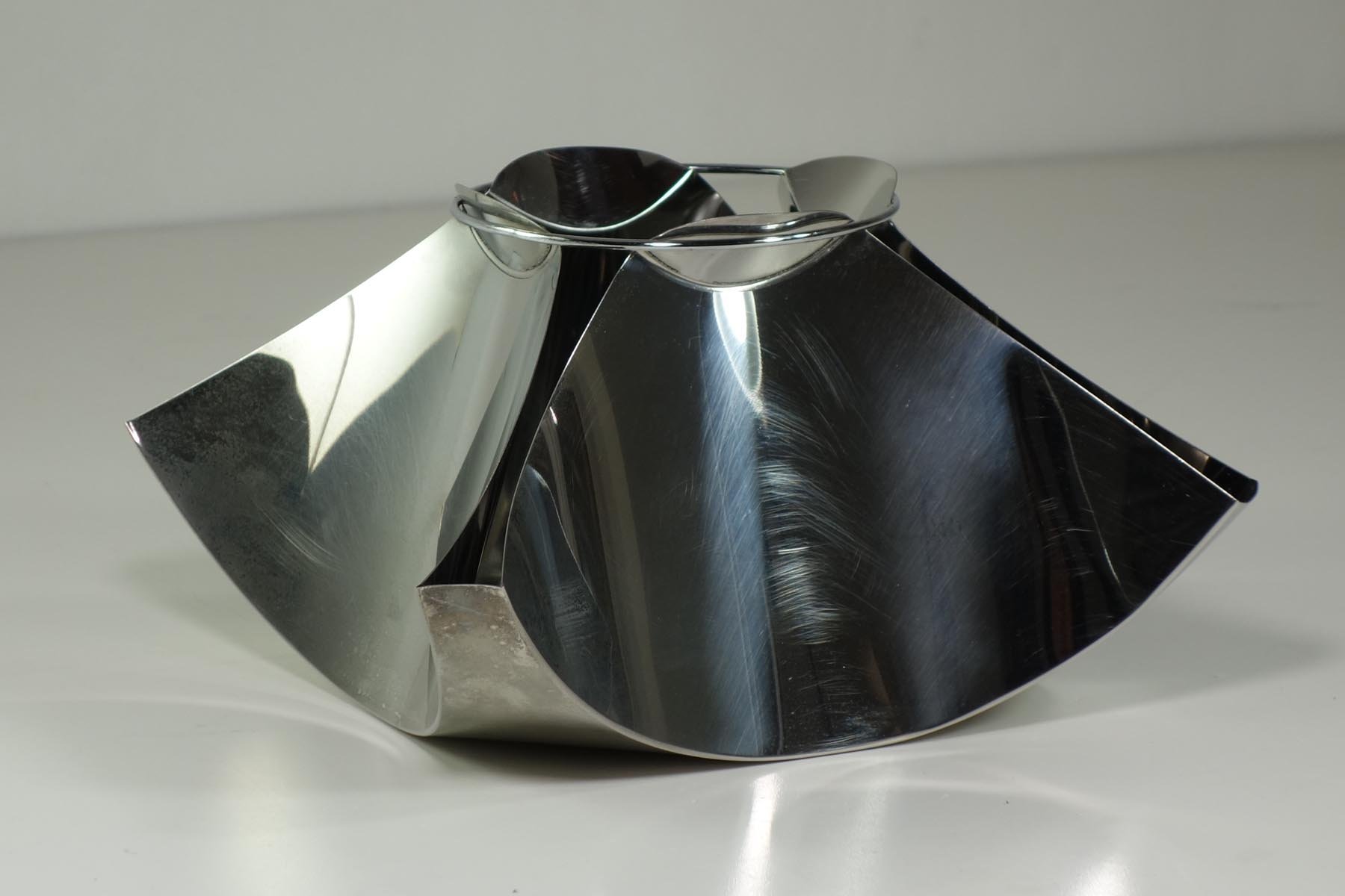 Modernist Italian Steel Centerpiece by A. Panzeri for Robots Milano ...