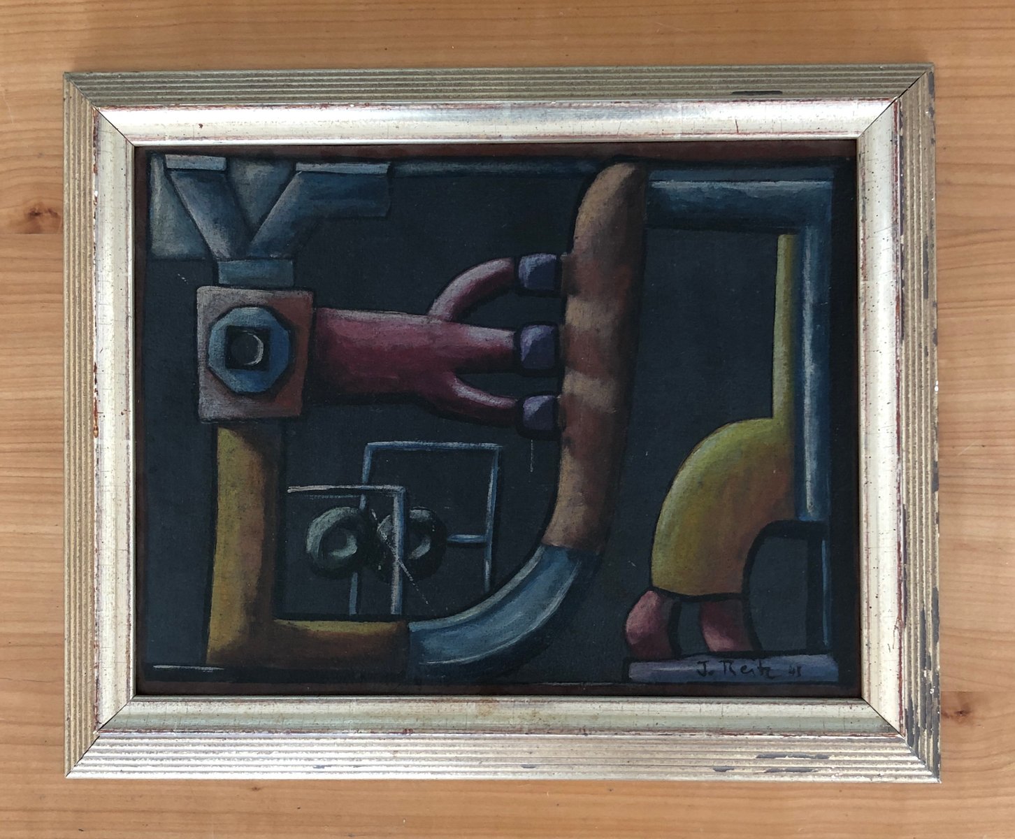 John Reitz, Machines et outillages, 1945, Oil on Cardboard, Framed for ...
