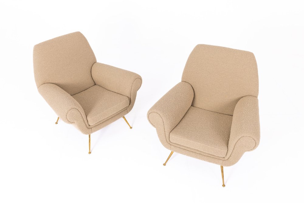 Set of Gigi Radice Armchairs in Boucle by Bisson Bruneel for Minotti ...