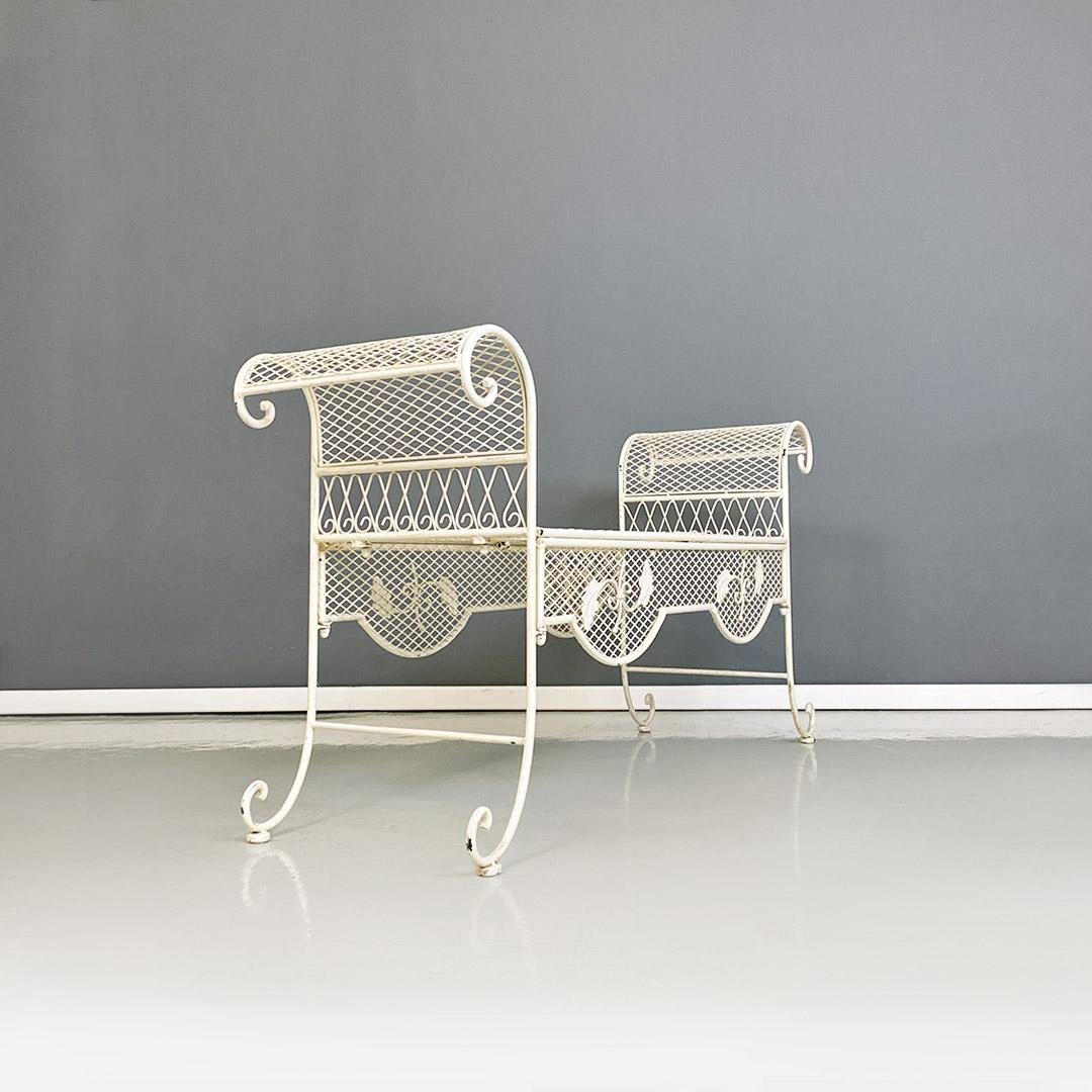 Mid-Century Modern Italian Classic White Iron Outdoor Bench, 1960s for ...