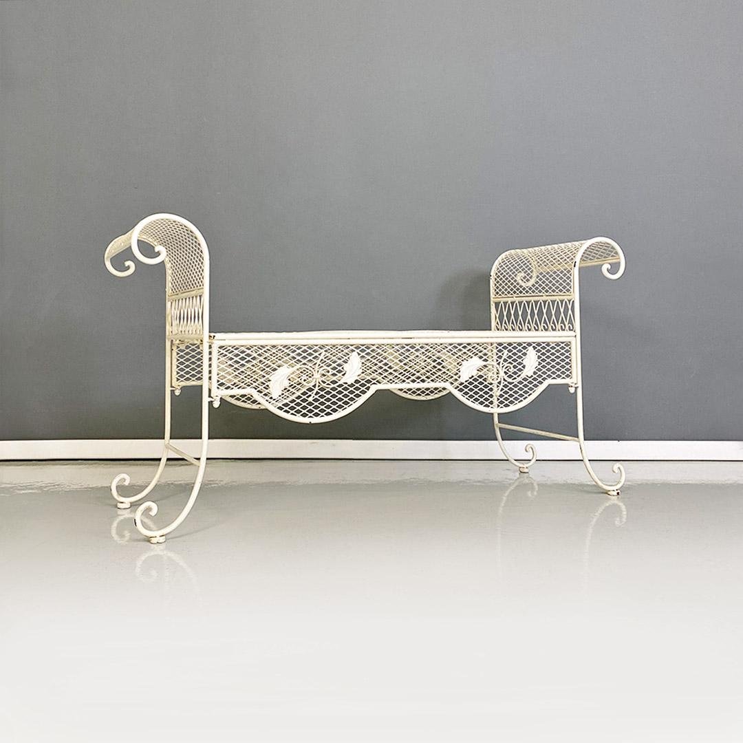 Mid-Century Modern Italian Classic White Iron Outdoor Bench, 1960s for ...