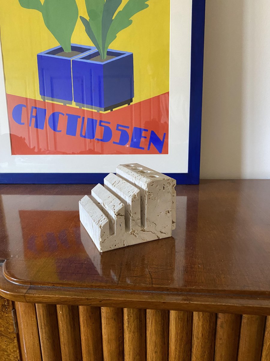 Travertine Desk Organizer by Enzo Mari for Fratelli Mannelli, Italy ...