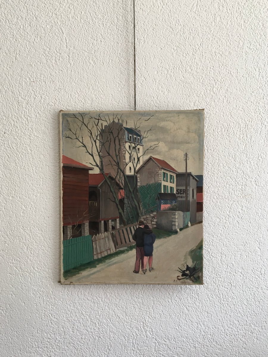 John Reitz, Promenade d'amoureux, 1929, Oil on Canvas for sale at Pamono