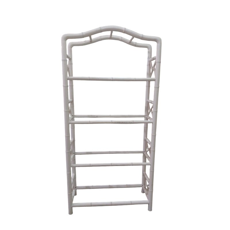 Vintage White Lacquered Faux Bamboo Shelving Unit for sale at Pamono