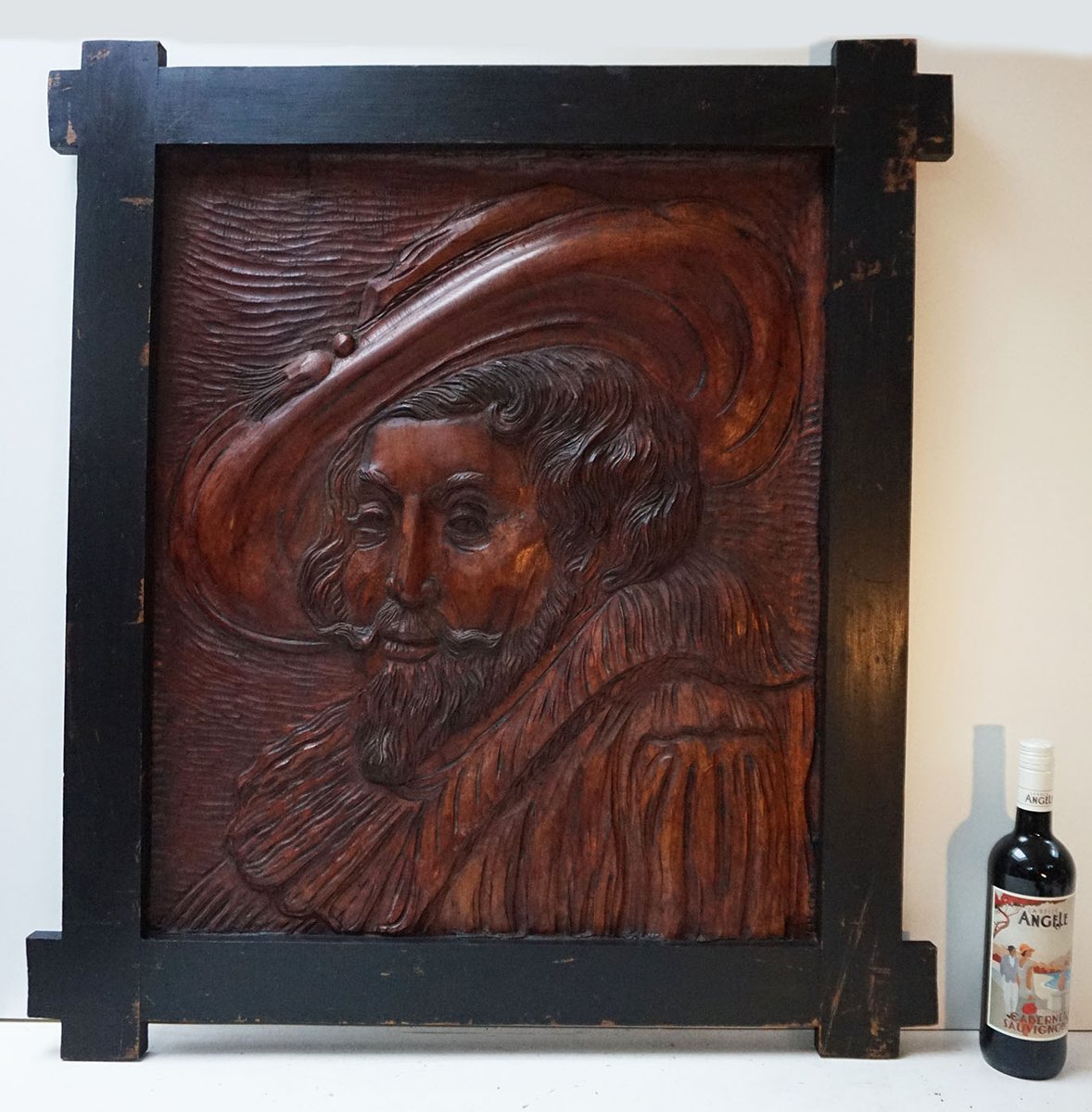 Hand Carved Wooden Bas-Relief Portrait of Peter Paul Rubens, 1950s for ...