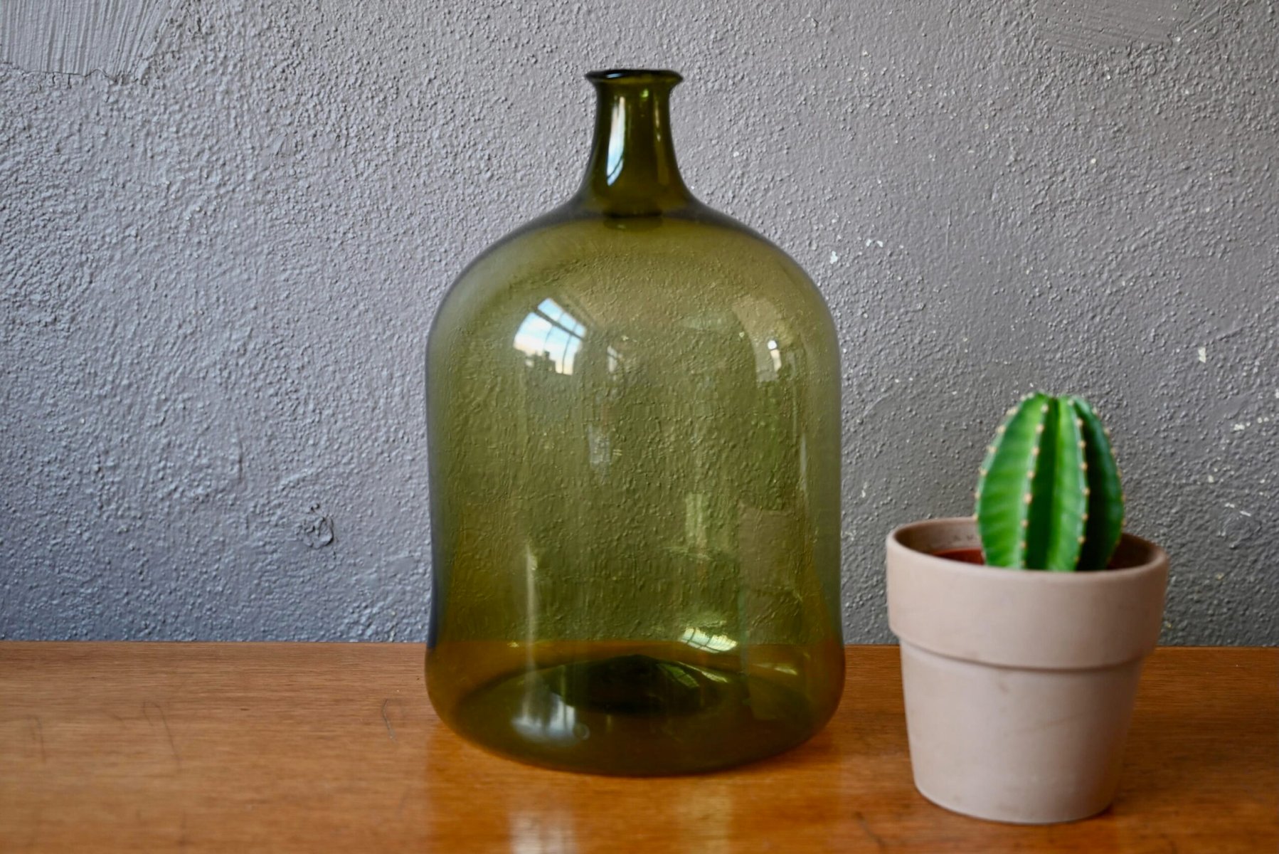 Large Green Blown Glass Carboy with Flared Neck, France, 19th Century ...