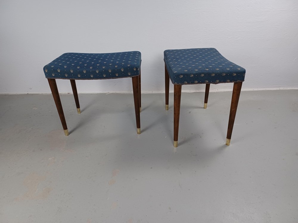 Set of Fully Restored Danish Art Deco Stools by Robert Rasmussen, 1930s ...