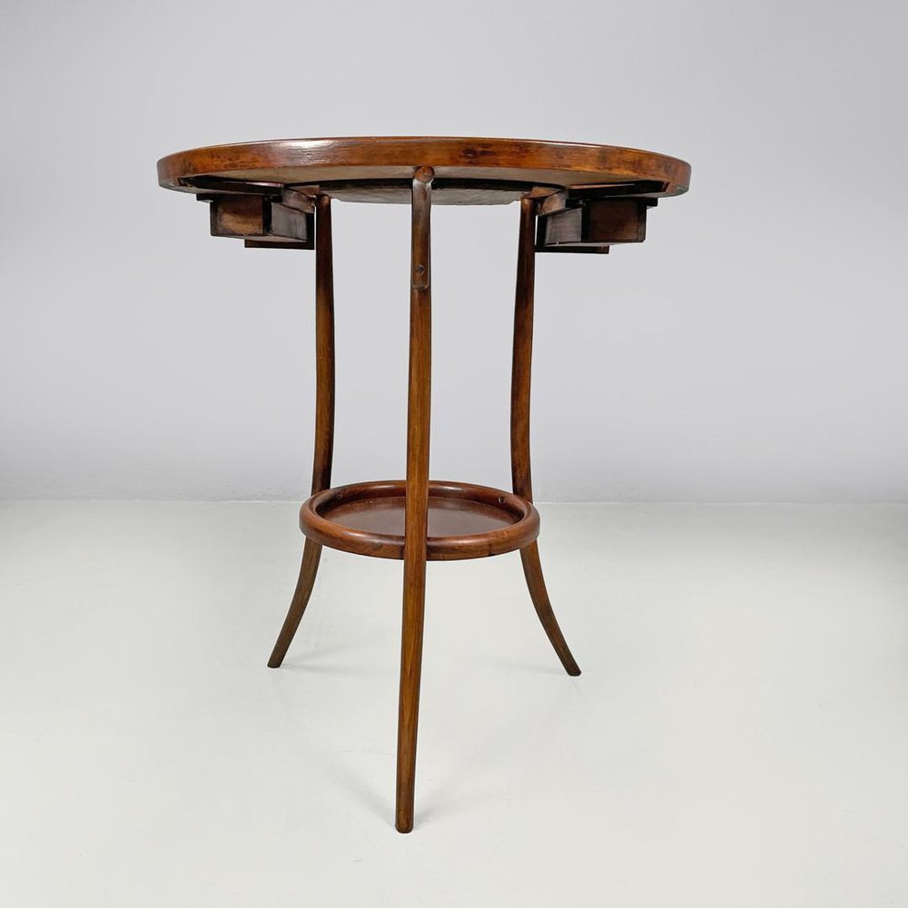 Antique Italian Rounded Wooden Coffee Tables with Drawers, Early 1900s ...