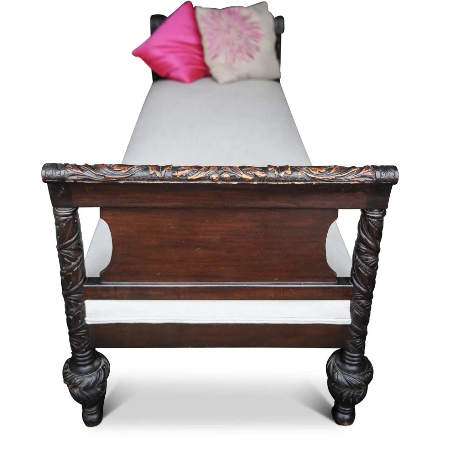 Victorian Daybed with Hardwood Hand Carved Frame, 1800s for sale at Pamono