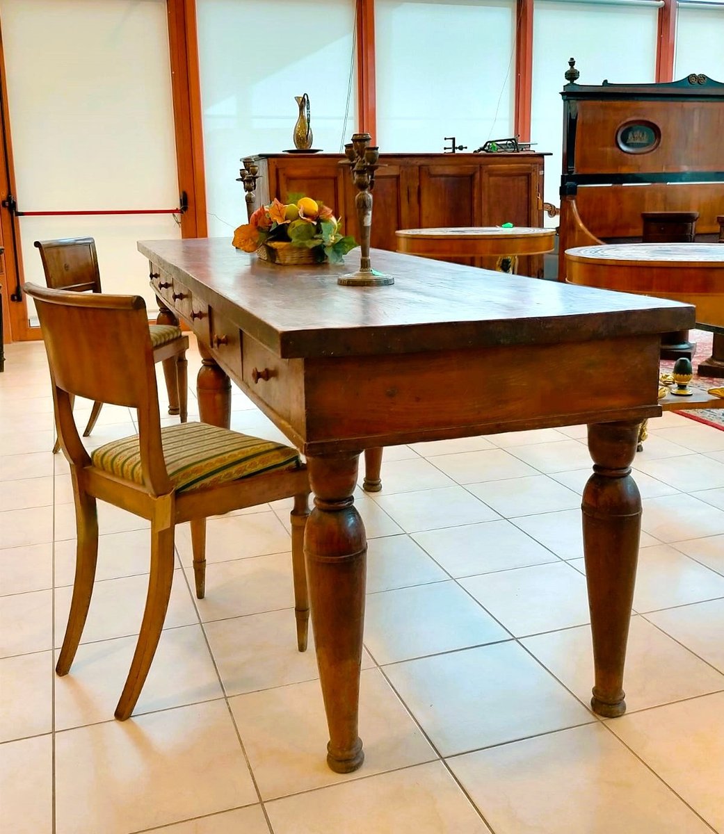 Large Antique 6-Legged Table, Early 1800s for sale at Pamono