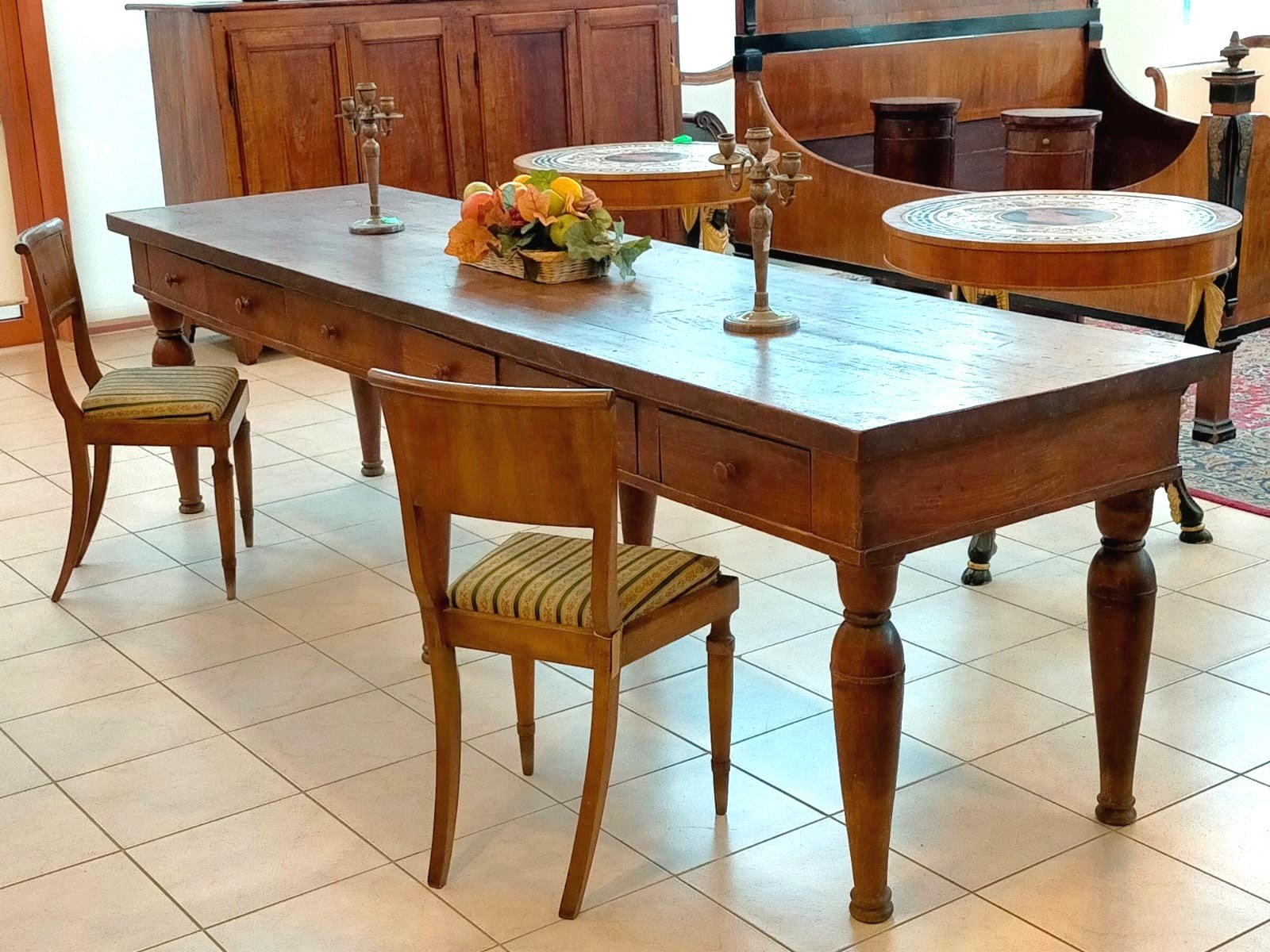 Large Antique 6-Legged Table, Early 1800s for sale at Pamono