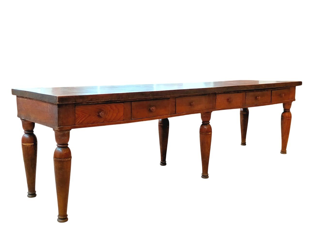 Large Antique 6-Legged Table, Early 1800s for sale at Pamono