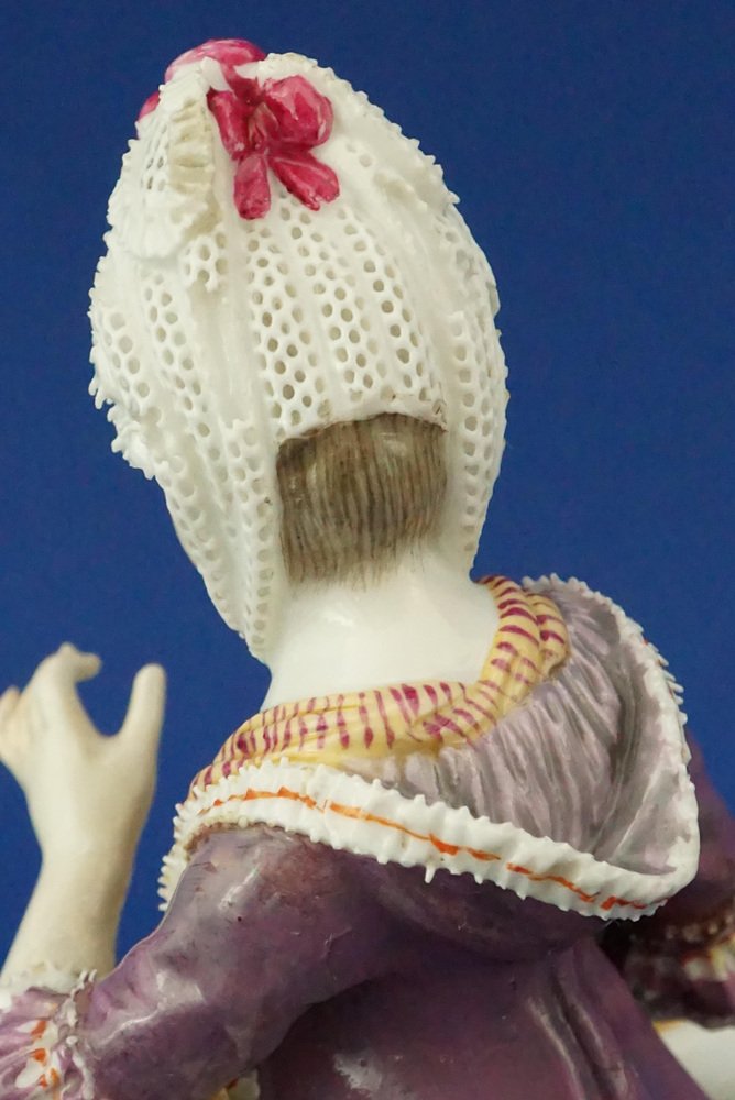 Rococo Porcelain Figurine of Sitting Little Girl from Meissen, Germany ...