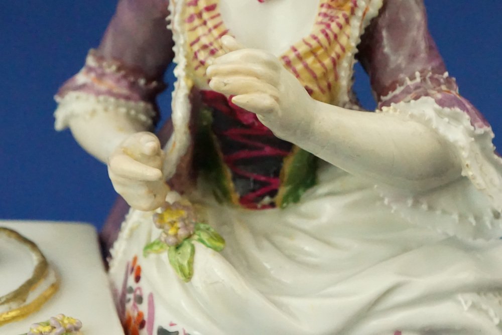 Rococo Porcelain Figurine of Sitting Little Girl from Meissen, Germany ...