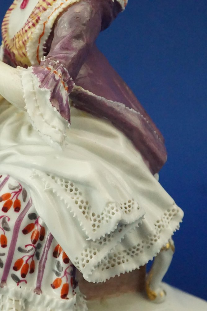 Rococo Porcelain Figurine of Sitting Little Girl from Meissen, Germany ...