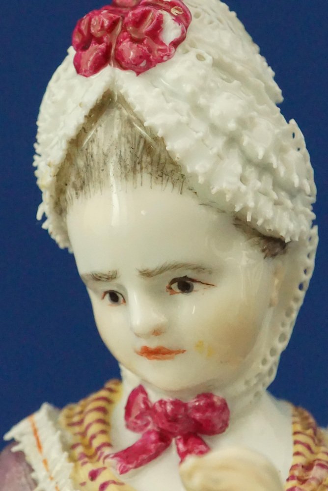 Rococo Porcelain Figurine of Sitting Little Girl from Meissen, Germany ...