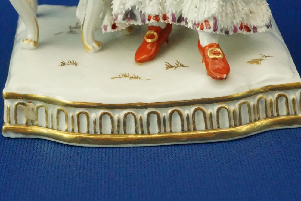 Rococo Porcelain Figurine of Sitting Little Girl from Meissen, Germany ...