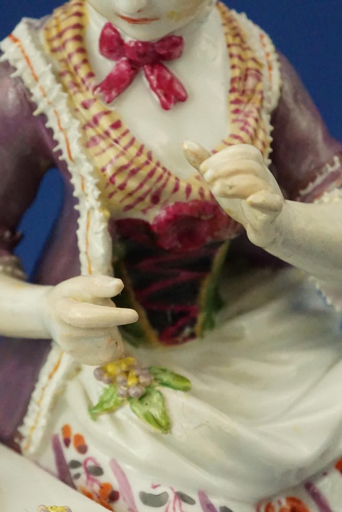 Rococo Porcelain Figurine of Sitting Little Girl from Meissen, Germany ...