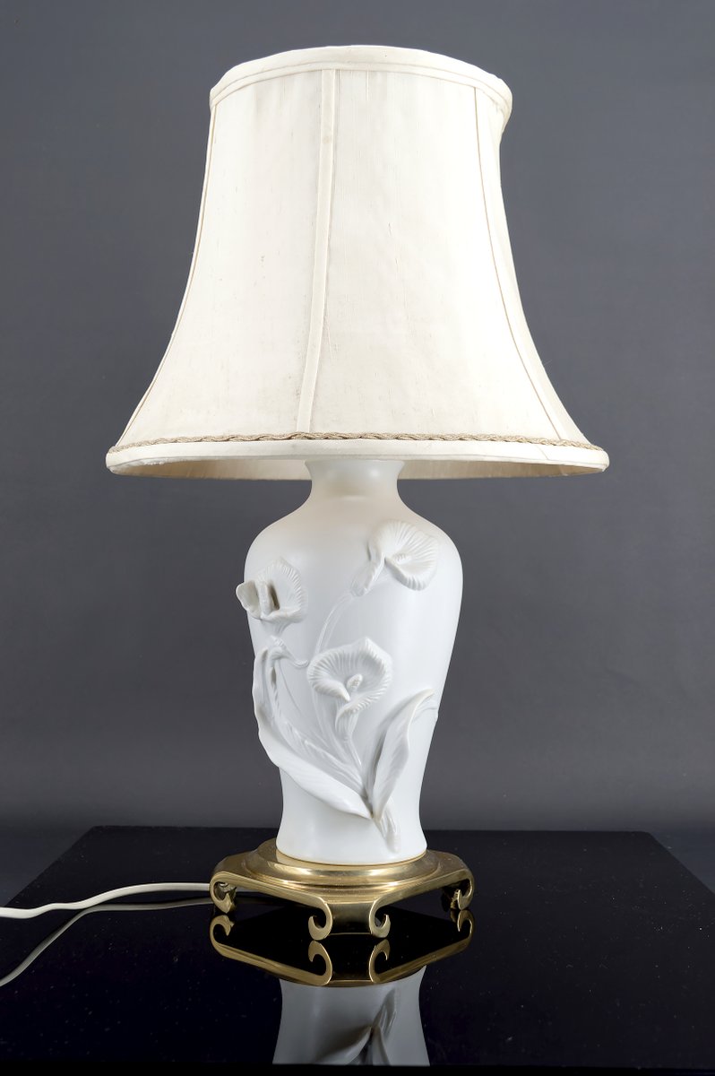 Calla Lily Lamp in Biscuit Porcelain by Nicholas Berbenczy for Franklin ...