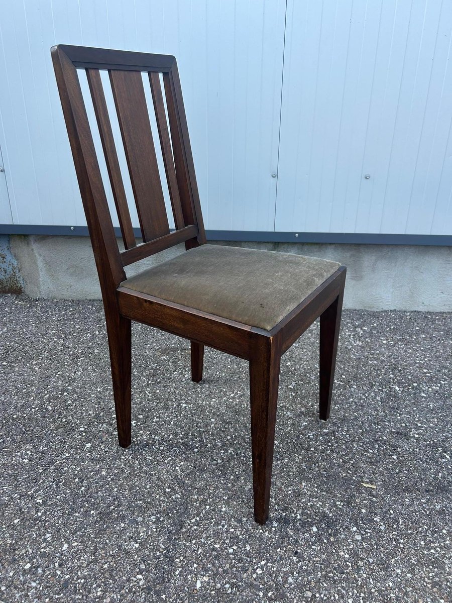 Set of Art Deco Chairs Ateliers Vallin, 1930s for sale at Pamono