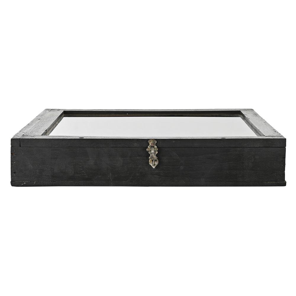 Small Display Case in Solid Wood with Black Patina for sale at Pamono