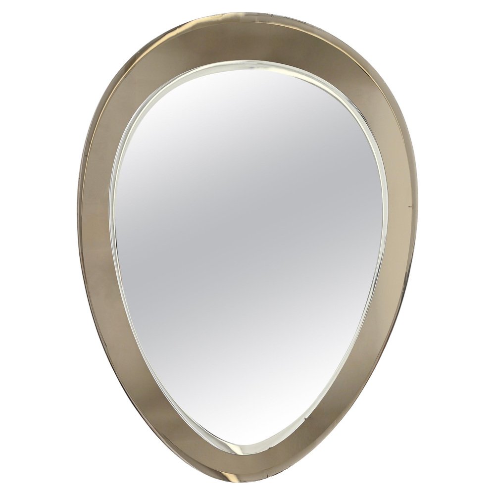 Italian Oval Double Beveled Mirror from Cristal Arte, 1950s for sale at ...
