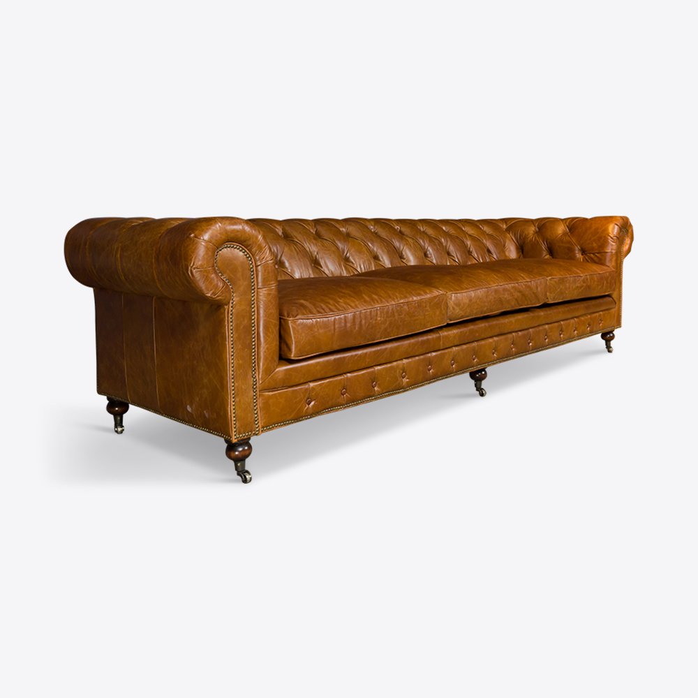 Tan Chesterfield Sofa from Pure White Lines for sale at Pamono