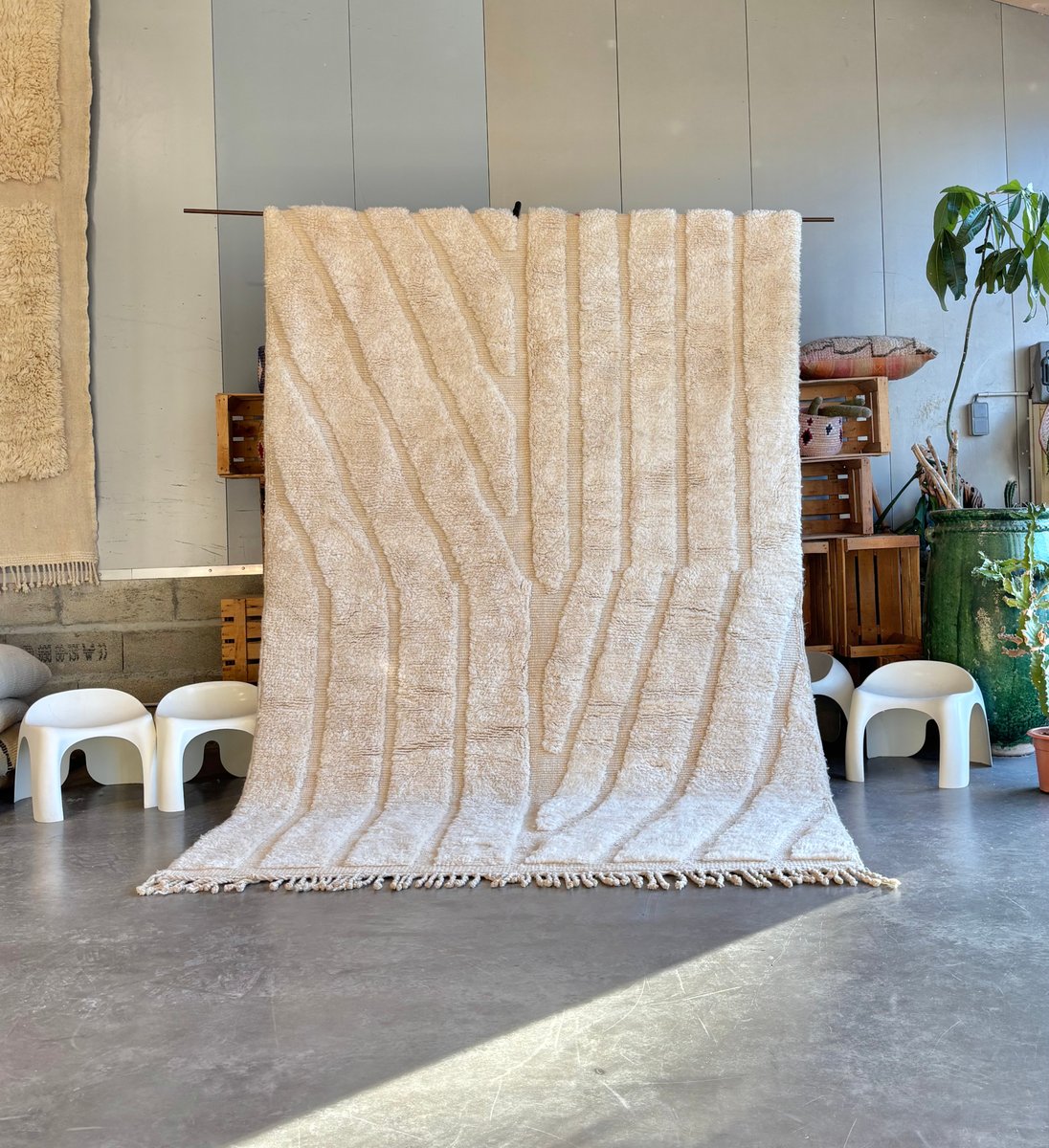 Handwoven Beni Mrirt Rug with Geometric Patterns, 1990s for sale at Pamono