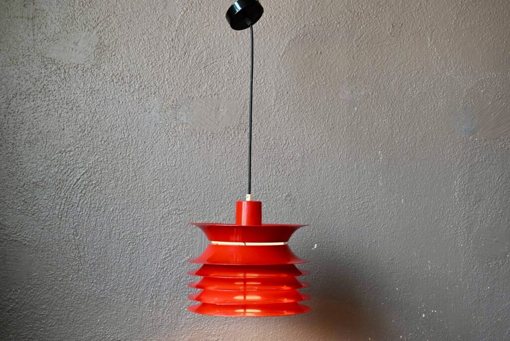 Scandinavian Red Pop Suspension Lamp for sale at Pamono