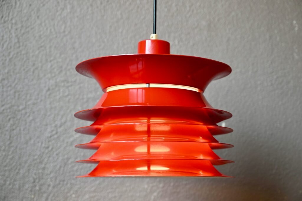 Scandinavian Red Pop Suspension Lamp for sale at Pamono