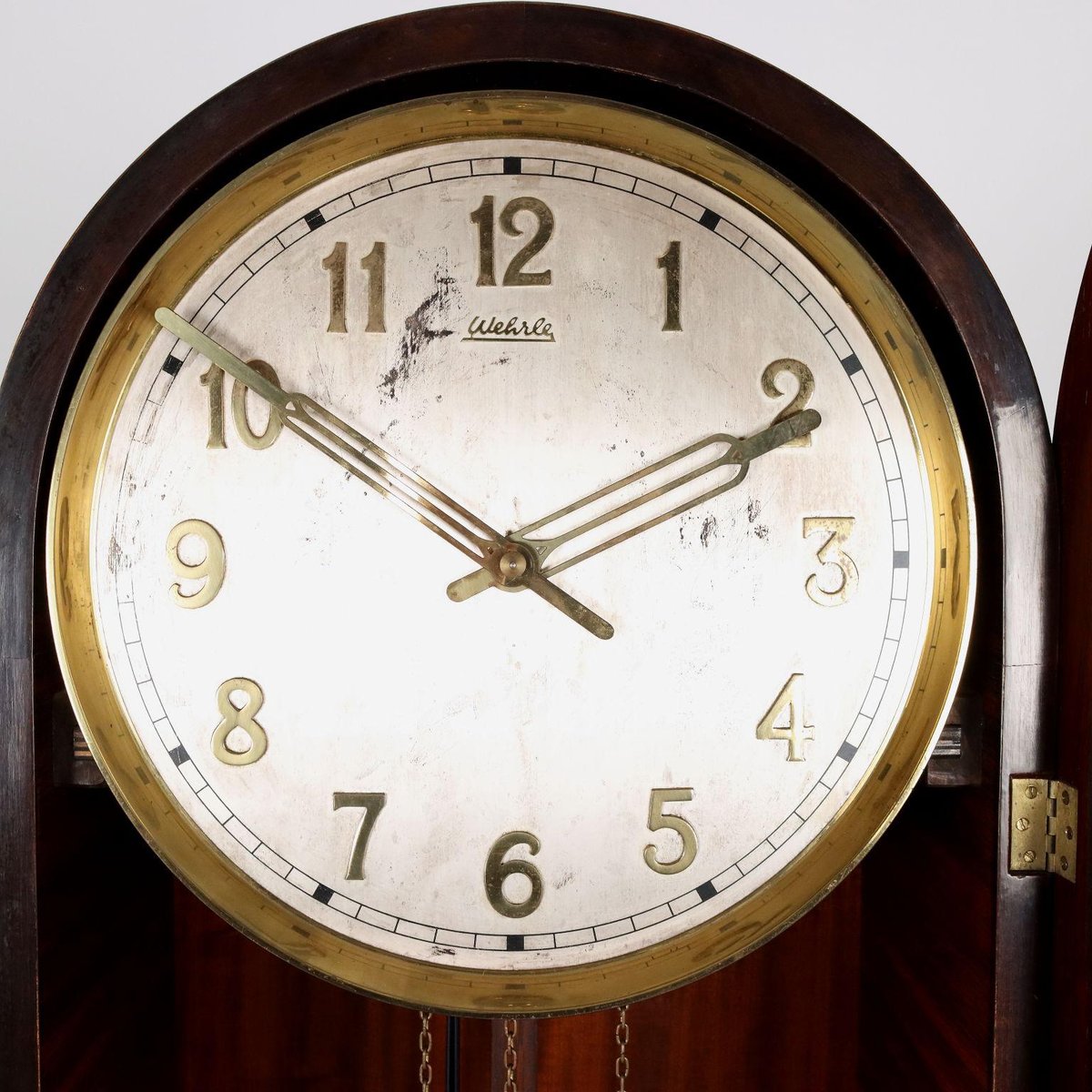 Art Deco Clock in Walnut Veneer for sale at Pamono