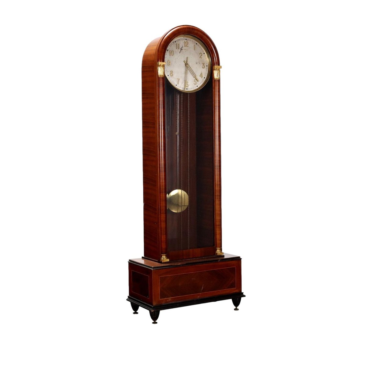 Art Deco Clock in Walnut Veneer for sale at Pamono