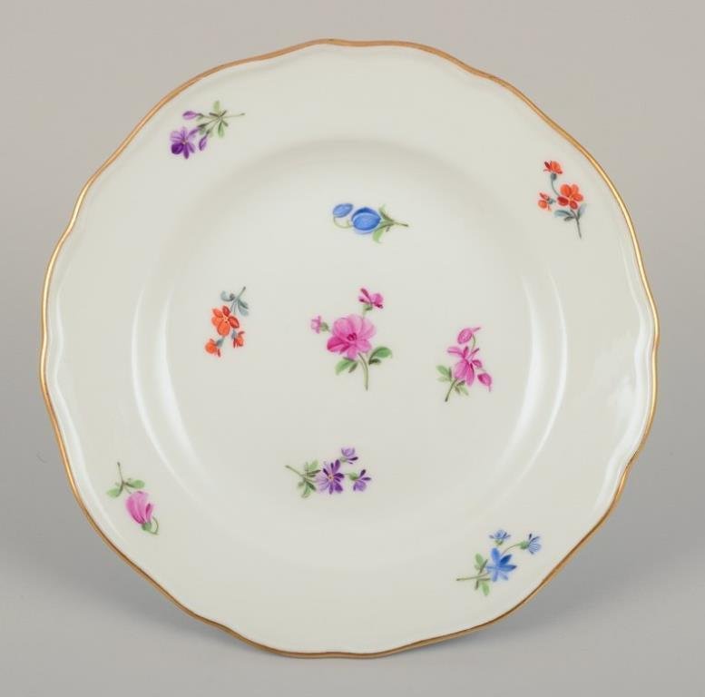 Small German Plates in Porcelain from Meissen, 1920s, Set of 11 for ...
