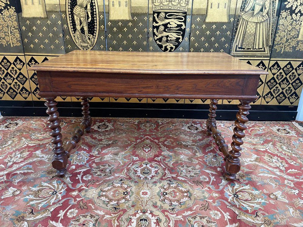 Louis Xiii Style Flat Desk in Oak for sale at Pamono
