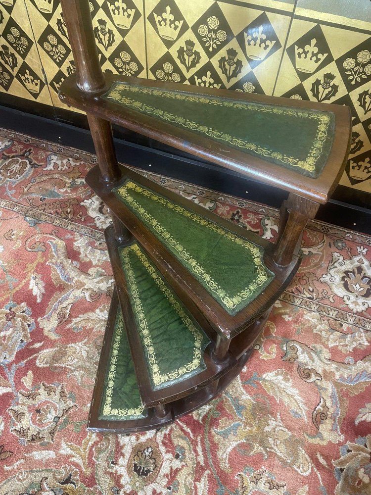 English Leather Library Stairs for sale at Pamono