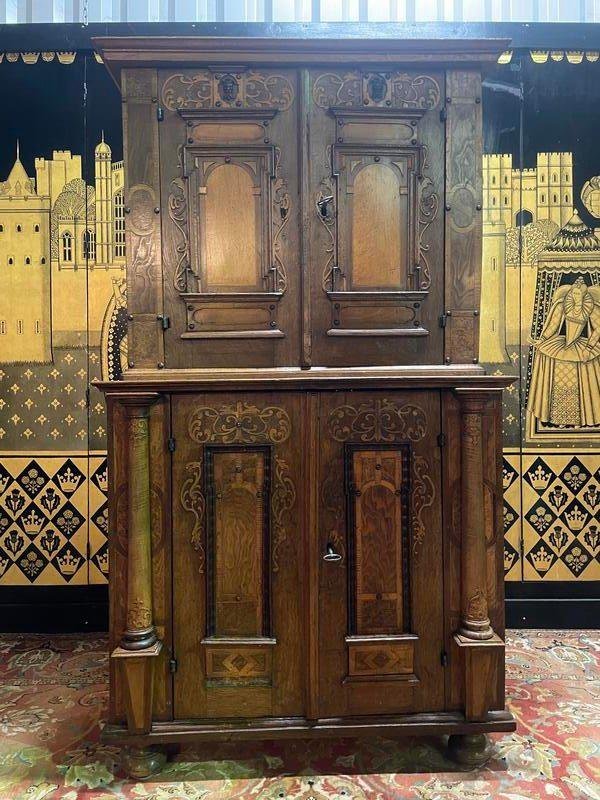 German 2-Body Buffet in Carved Wood for sale at Pamono