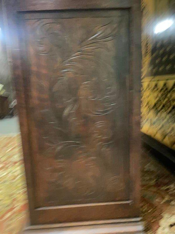 Renaissance Style Two-Body Buffet in Carved Oak for sale at Pamono