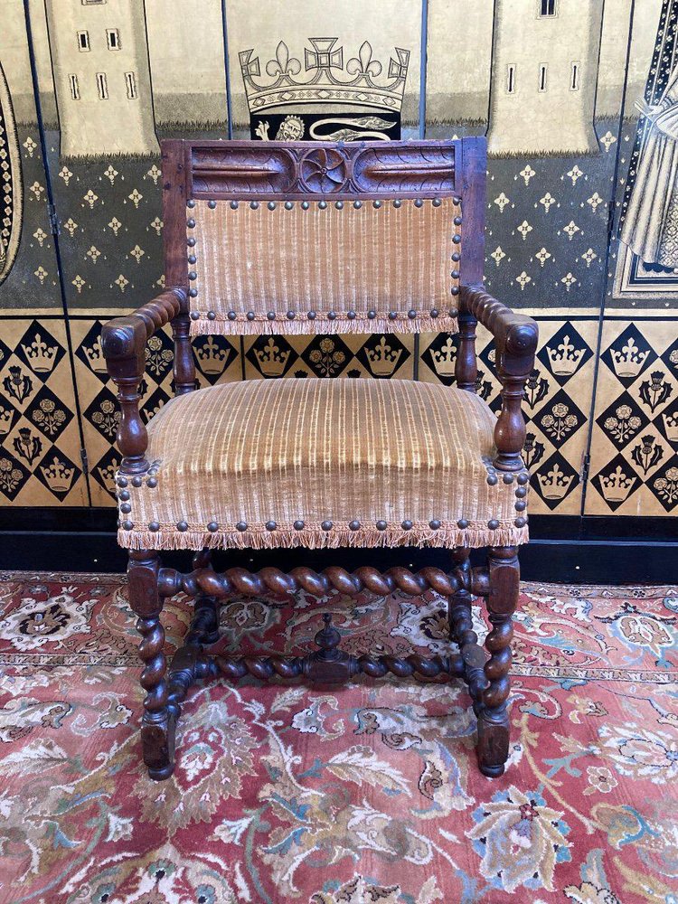 Louis XIII Wood Armchair for sale at Pamono