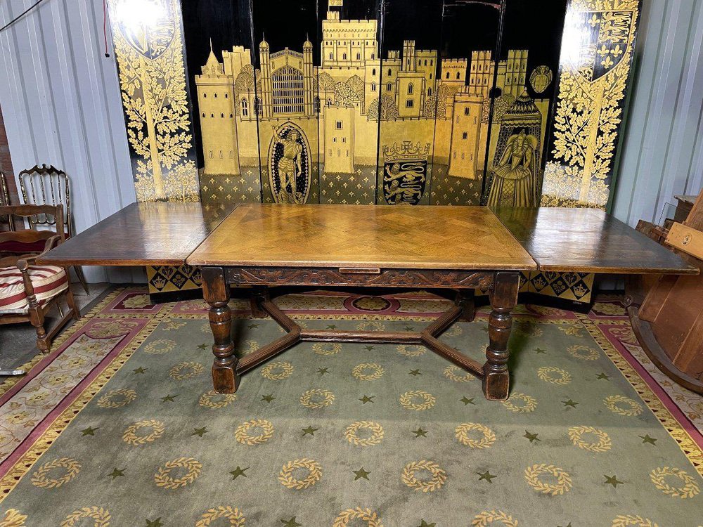 Louis XII Farm Table with Extensions for sale at Pamono