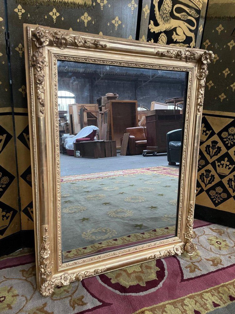 Napoleon III Mirror with Gold Leaf for sale at Pamono