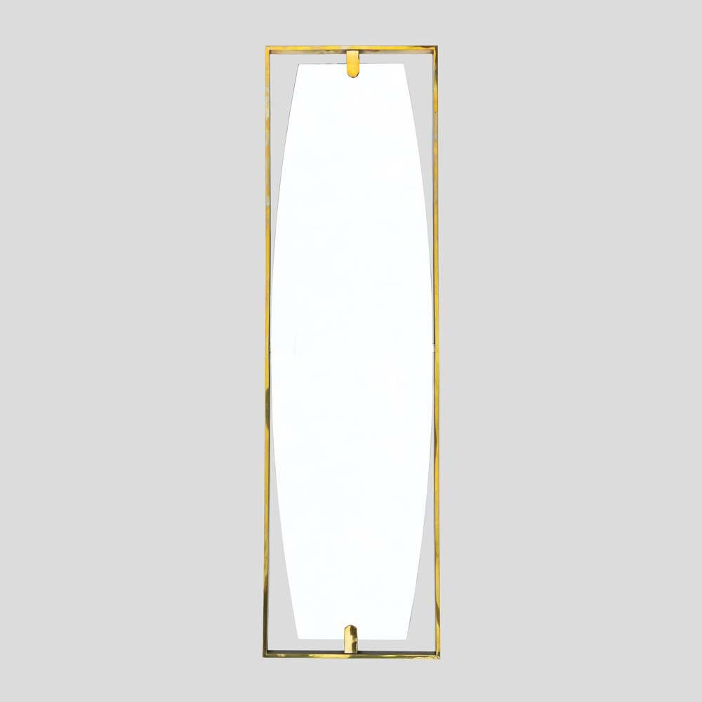 Tall Rectangular Brass Frame Mirror for sale at Pamono