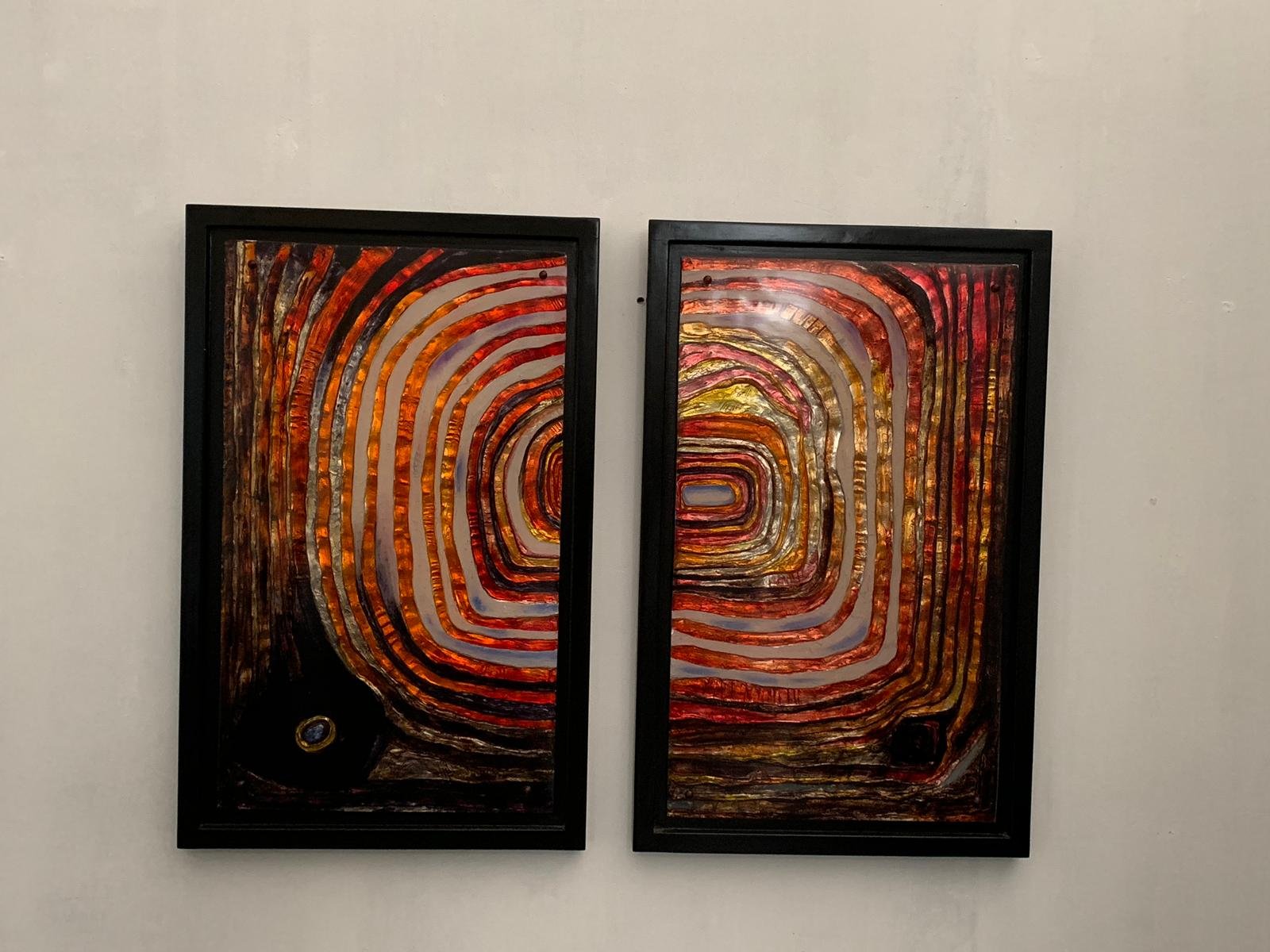 Vintage Resin Panels, 1970s, Set of 2 for sale at Pamono