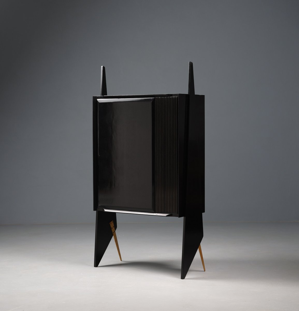 Vintage Italian Black Highboard, 1950s for sale at Pamono