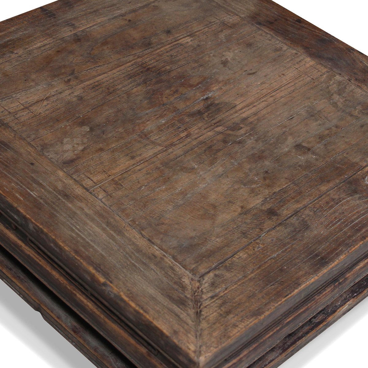 Low Square Elm Table, 1800s for sale at Pamono