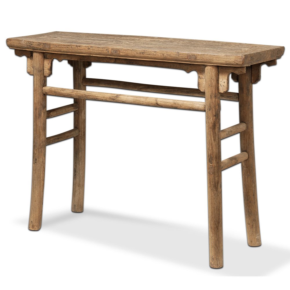 Antique Elm Table with Rounded Legs for sale at Pamono