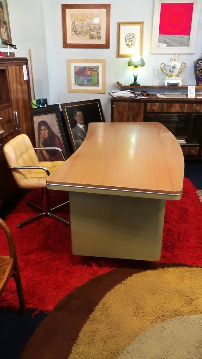 Executive Desk in Lacquered and Laminated Metal from Anonima Castelli ...