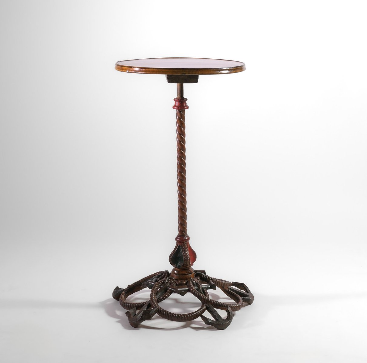 19th Century Cast Iron Nautical Anchor & Rope Side Table for sale at Pamono