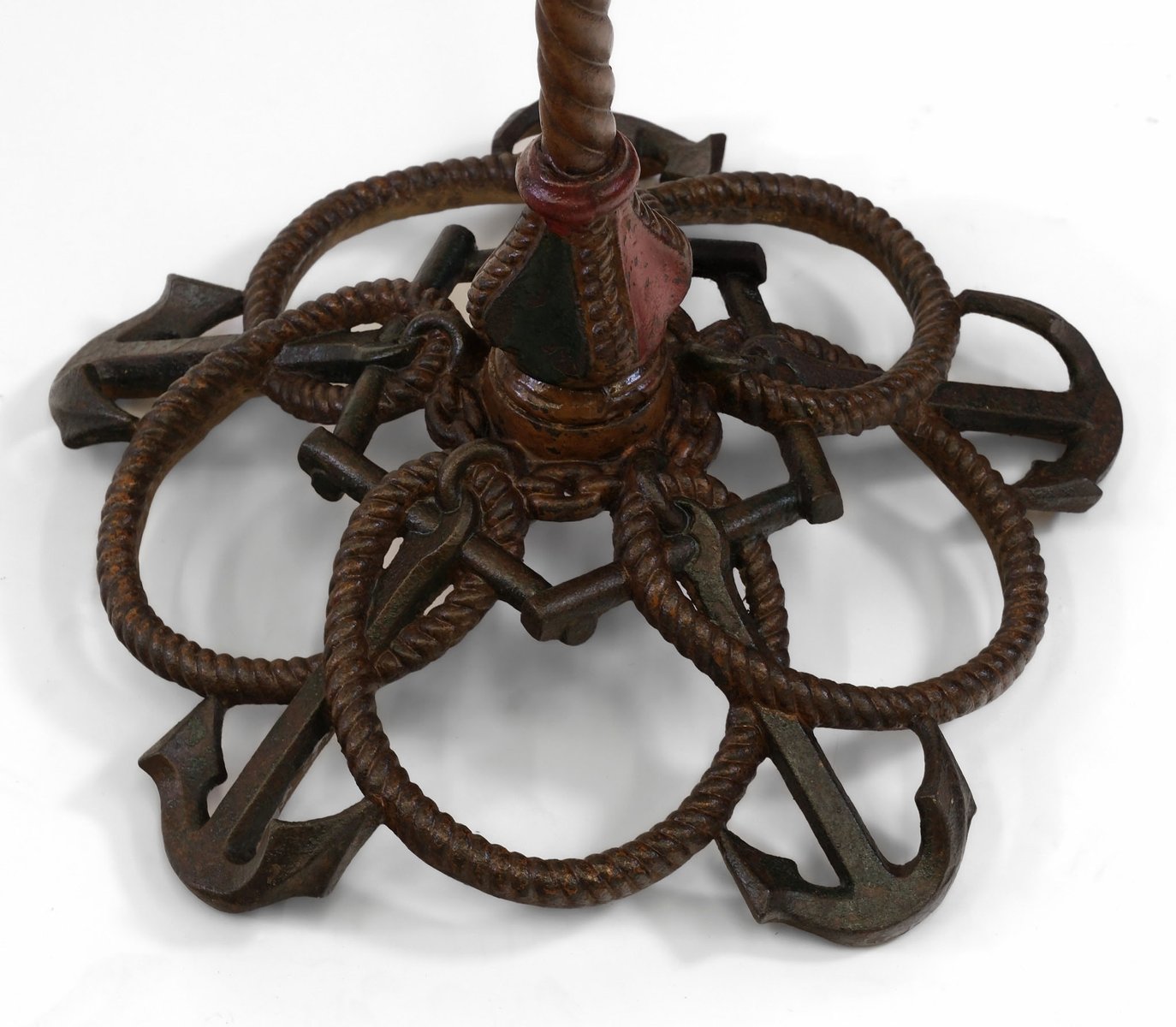 19th Century Cast Iron Nautical Anchor & Rope Side Table for sale at Pamono